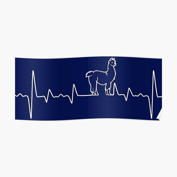 "Alpaca heartbeat EKG" Poster for Sale by ProMySign | Redbubble
