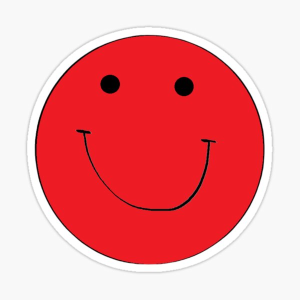 "Red Happy Face" Sticker for Sale by EliasBNSA | Redbubble