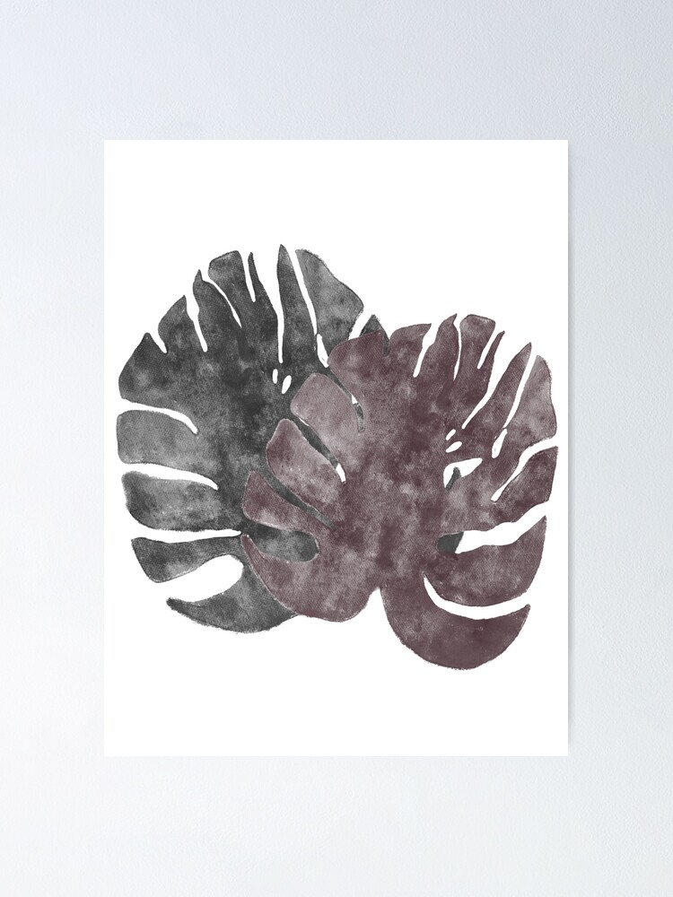 "Simple Monstera Tropical Leaves" Poster for Sale by TheMerchPeddler ...