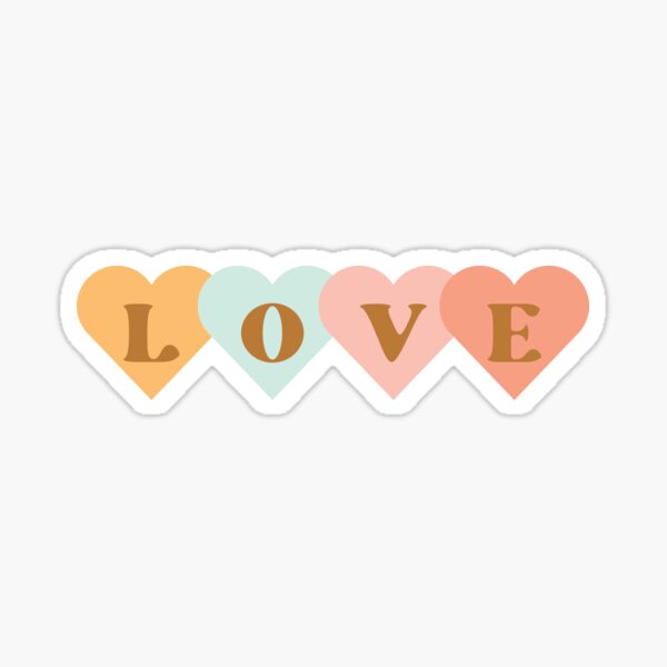 "Love Hearts Sticker" Sticker for Sale by klynncreativeco | Redbubble