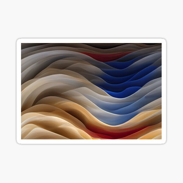 "Waves and Curves - Created by A.I." Sticker for Sale by Created-by-AI ...