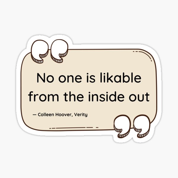 "Verity book quote" Sticker for Sale by OumaMerch | Redbubble