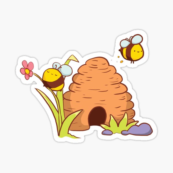 "Honey Bees, Springtime Flowers, Bees and Honey, Bumble Bee, Cute Kawaii Bees" Sticker for Sale ...