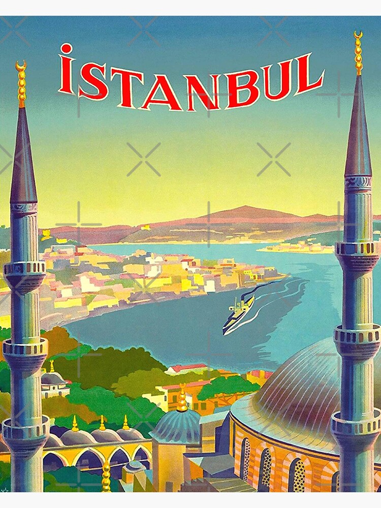 Pegatina «Cartel del viaje del vintage de Estambul Turquía | Cartel del ...