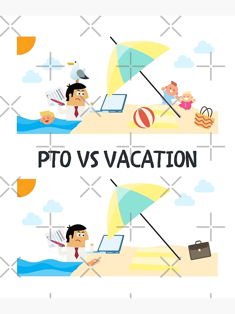 "PTO vs Vacation Work Job Funny meme " Photographic Print for Sale by ...