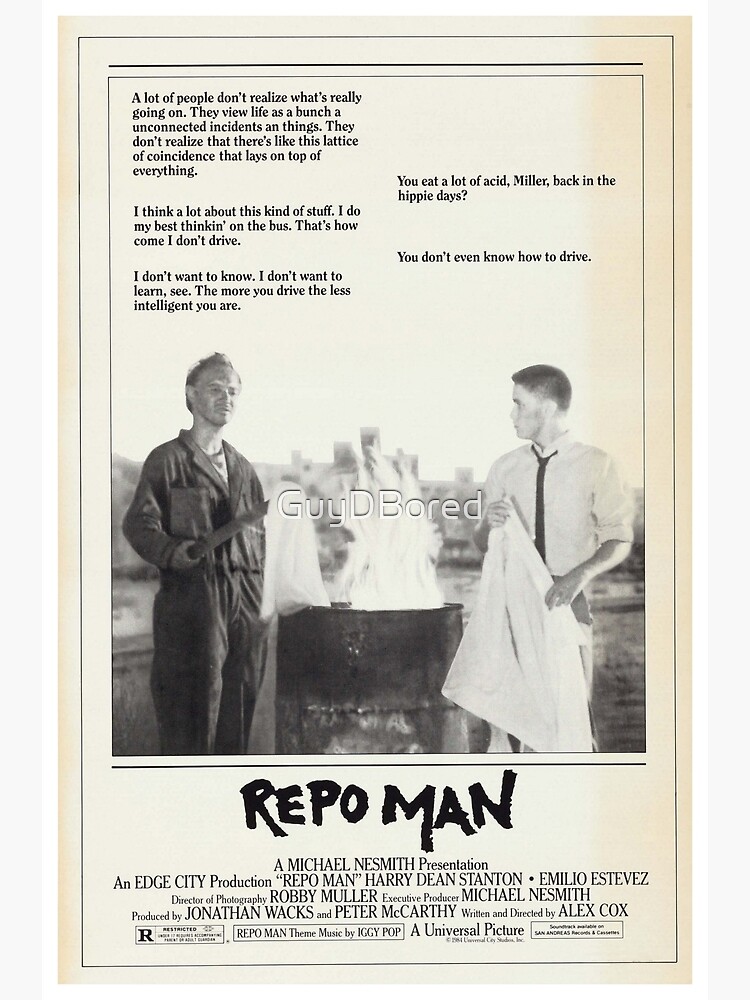 "Repo Man (1984) movie poster" Photographic Print for Sale by GuyDBored ...