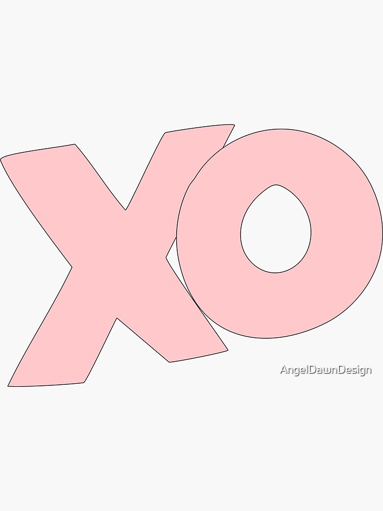 "XO text art in light pink" Sticker for Sale by AngelDawnDesign | Redbubble
