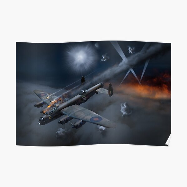 "Lancaster KB799 under fire" Poster for Sale by garyeason | Redbubble