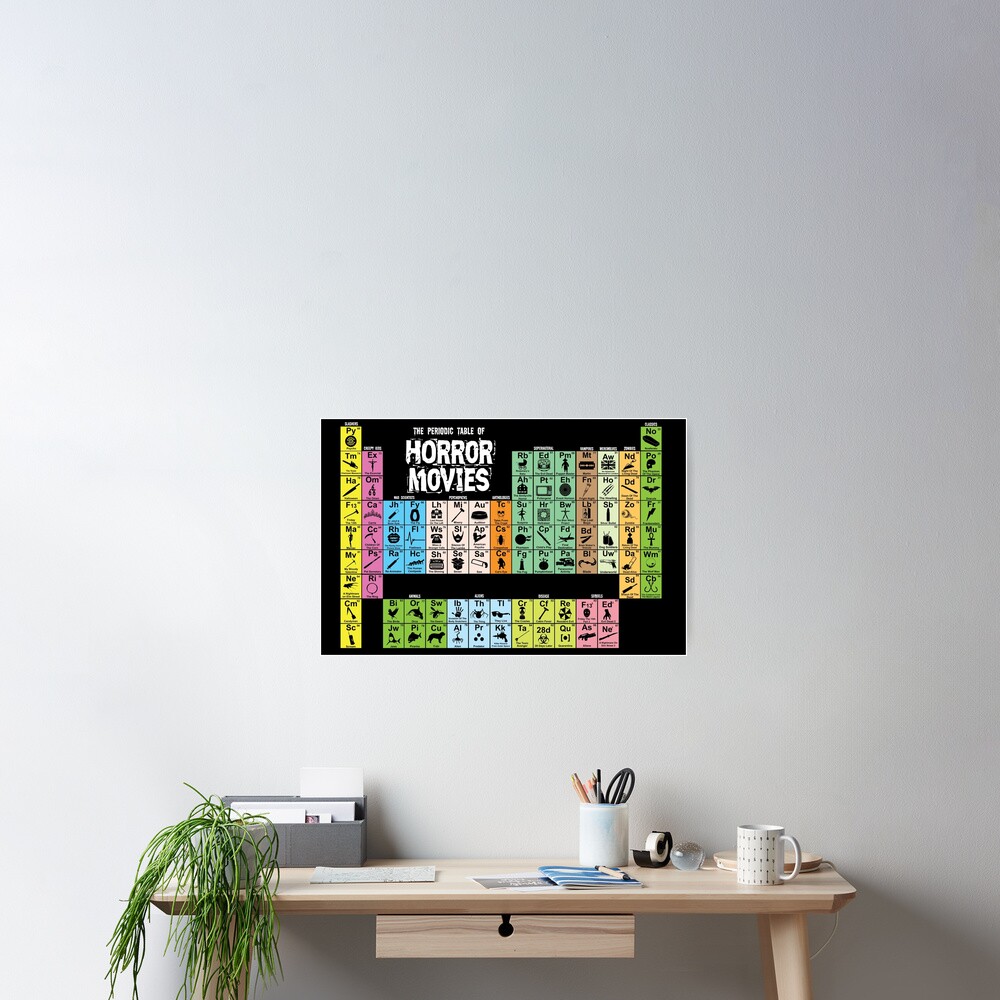 "Periodic Table of Horror Movies" Poster for Sale by kreepykustomz ...