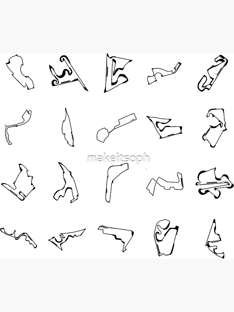 "Minimalist Formula 1 Track Design in Pixels " Magnet for Sale by ...