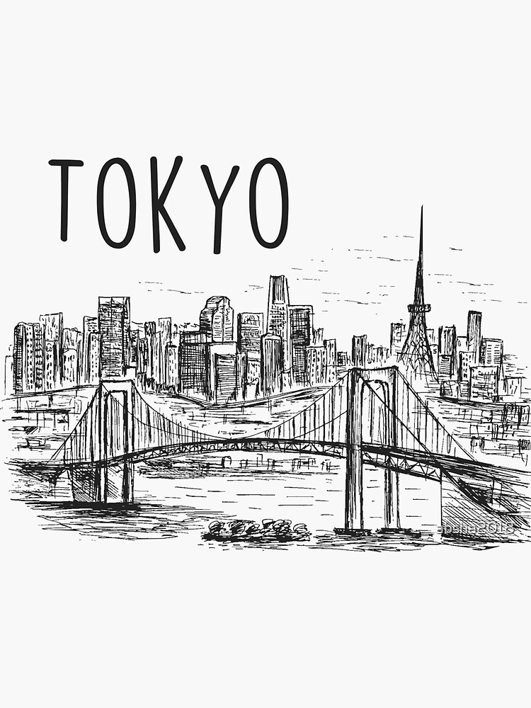"Tokyo Skyline and Landscape Design " Sticker for Sale by absha2018 ...