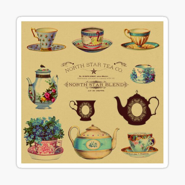 "tea cups" Sticker for Sale by brigitta94 | Redbubble