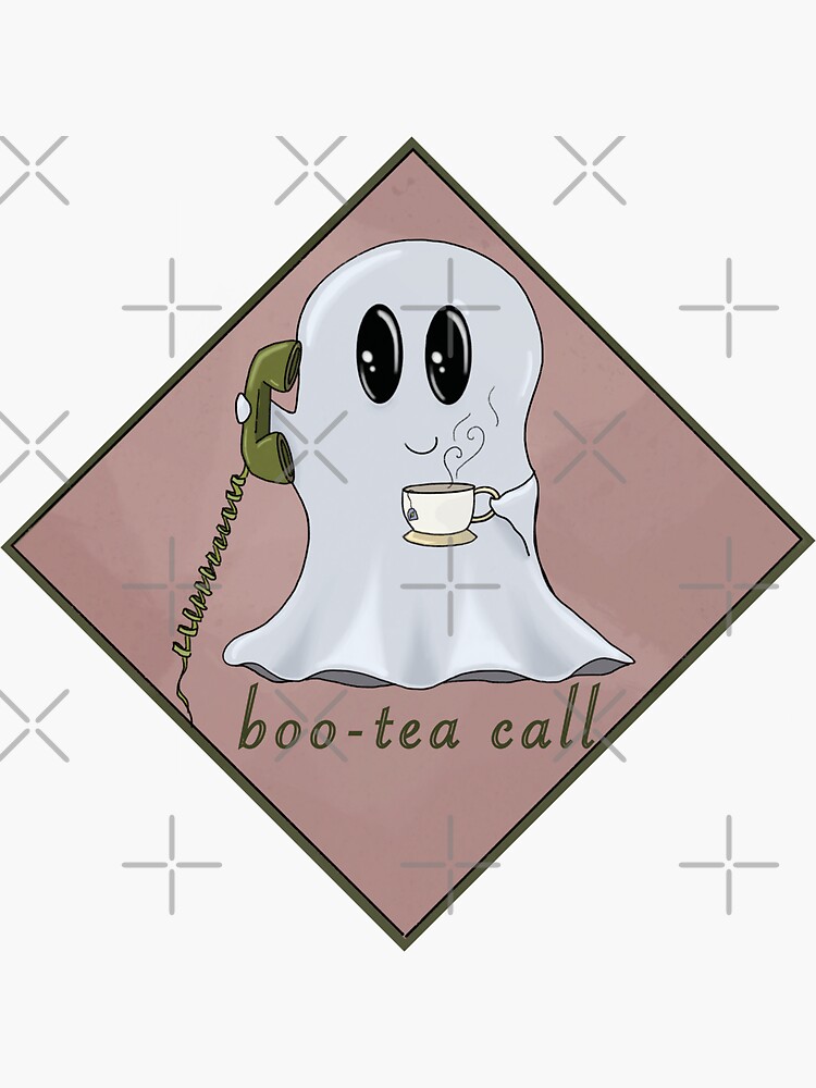 "Boo-tea call" Sticker for Sale by Squeak-designs | Redbubble