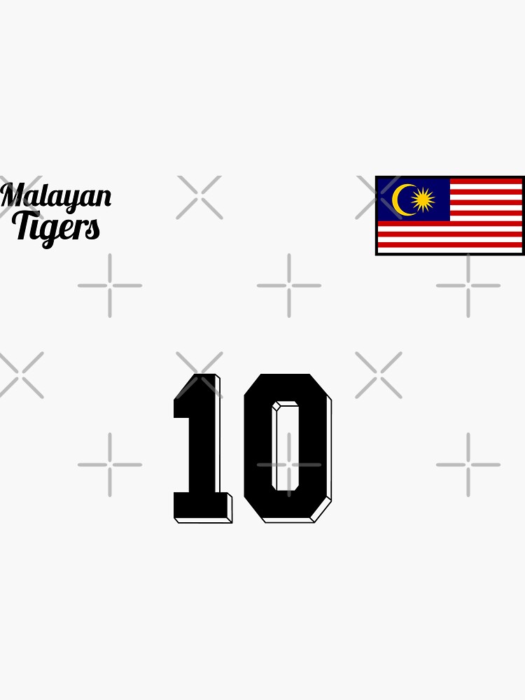 "Malaysia National Football Team Soccer Retro Malayan Tigers Number 10 ...