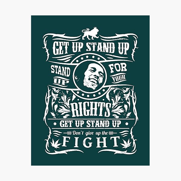Lámina fotográfica «Bob M A R L Ey Defiende tus derechos Levántate Logo ...
