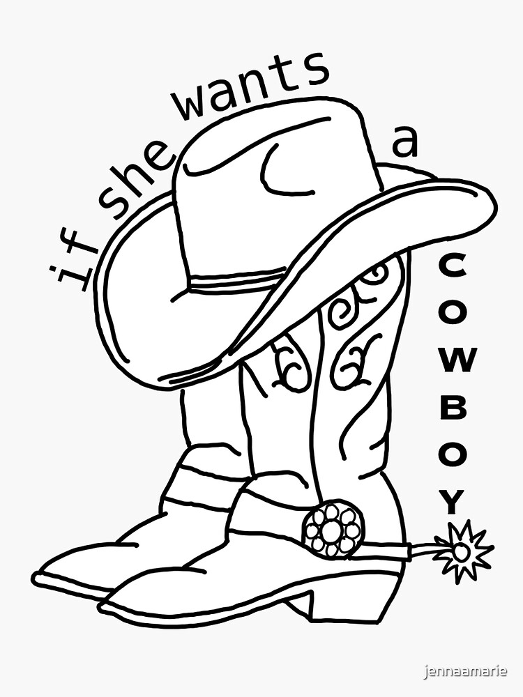 "If She Wants A Cowboy- Zach Bryan" Sticker for Sale by jennaamarie ...