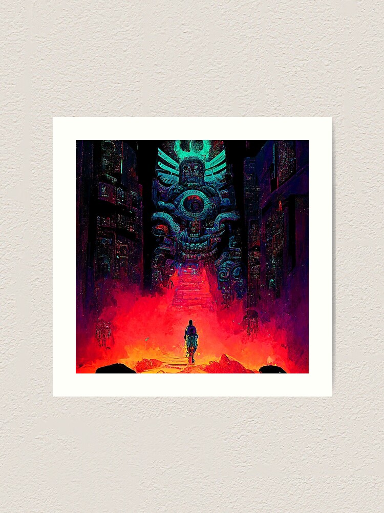"cyberpunk necromancer, the celestial punk, ancient city of the Aztec ...