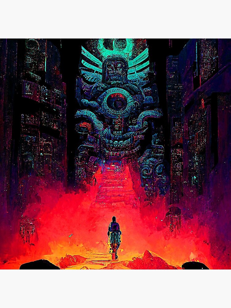 "cyberpunk necromancer, the celestial punk, ancient city of the Aztec ...