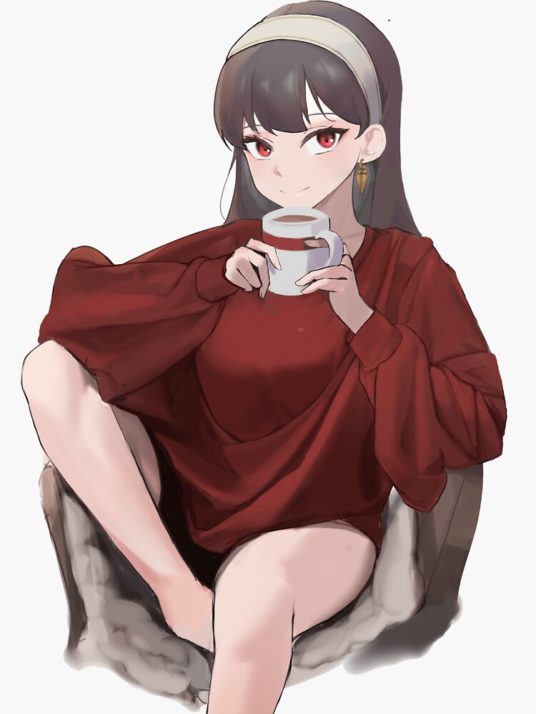 "yor forger- yor briar- coffee- SPY Family" Sticker for Sale by ...