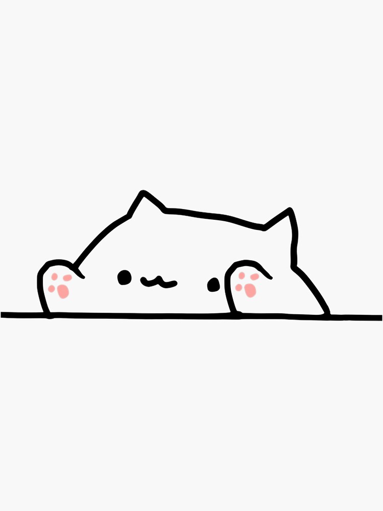 "bongo cat meme tshirt with a cute bongo cat" Sticker for Sale by ...
