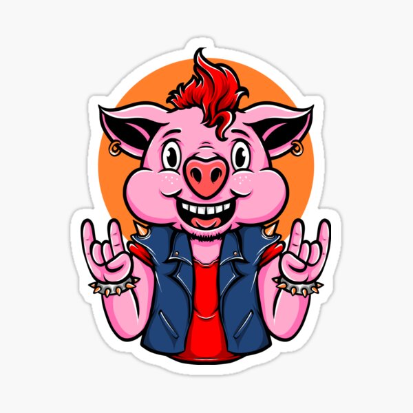 "Punk Pig " Sticker for Sale by Barobuki | Redbubble