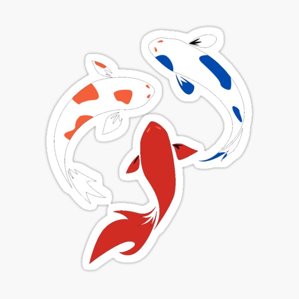 "Koi - Tri Color Tri Koi" Sticker for Sale by stareve | Redbubble