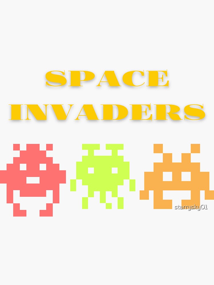 "Space invaders" Sticker for Sale by starrysky01 | Redbubble