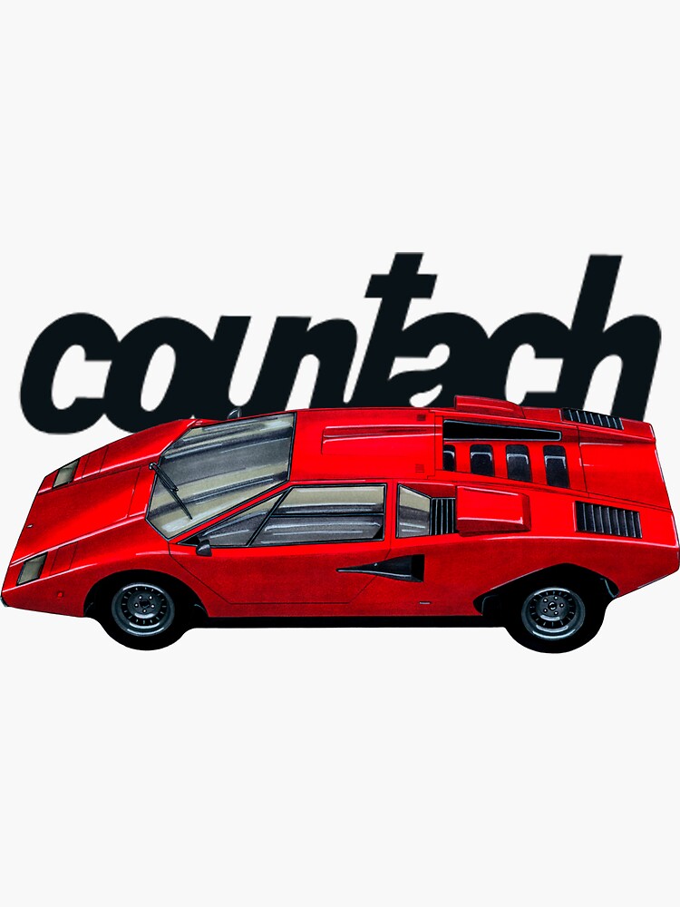 "Red beautiful italian legendary vintage supercar Countach 70's ...