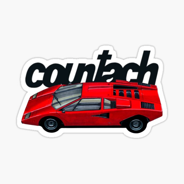 "Red beautiful italian legendary vintage supercar Countach 70's ...