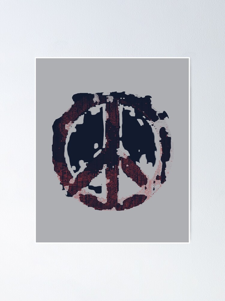 "Grunge Distressed CND Symbol of Peace Sign" Poster for Sale by ...