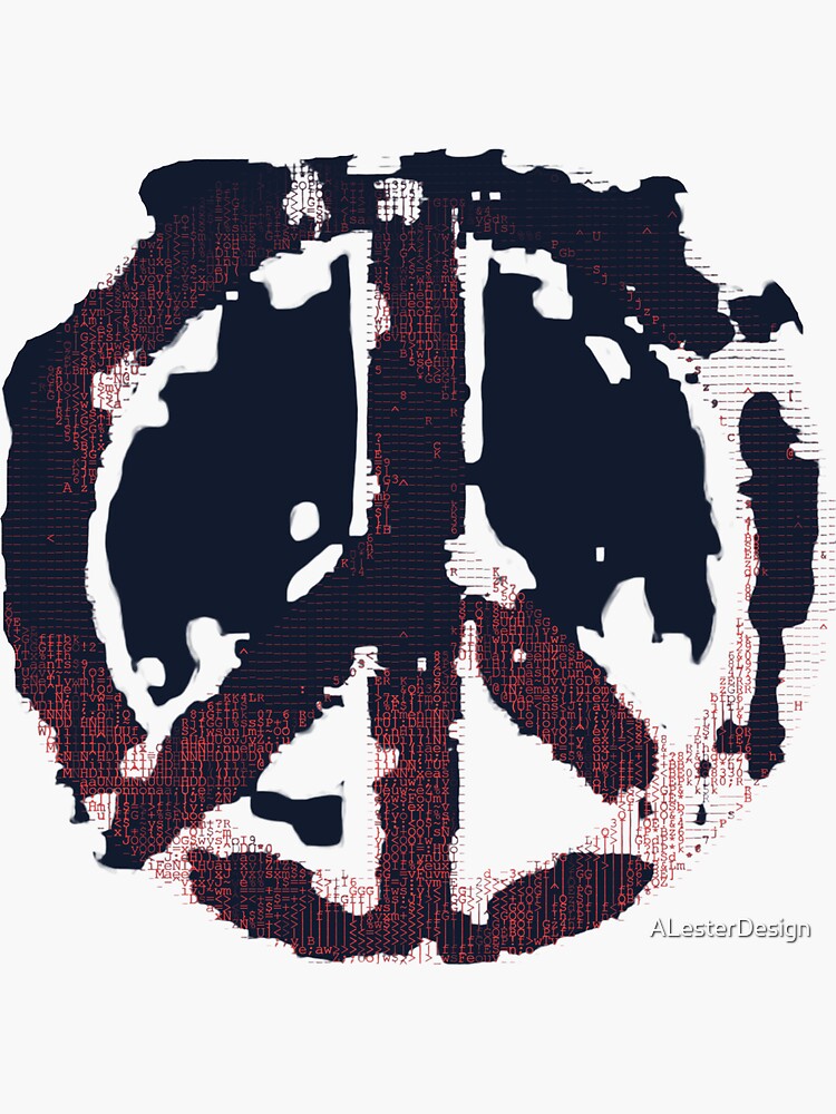 "Grunge Distressed CND Symbol of Peace Sign" Sticker for Sale by ...