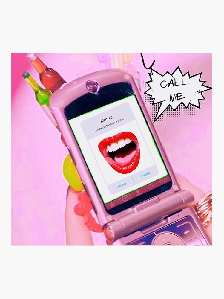 "Y2K flip phone airdrop notification sticker" Sticker for Sale by ...