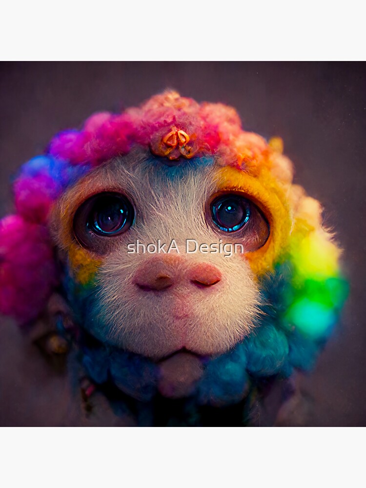 "Cute Rainbow Monkey " Sticker for Sale by Ashokanim111 | Redbubble