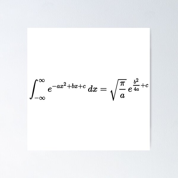 "math equations: generalised gaussian integral" Poster for Sale by ...