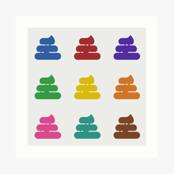 "Poop Icons Fun Poopy Icon Poo Sticker Pack" Art Print for Sale by ...