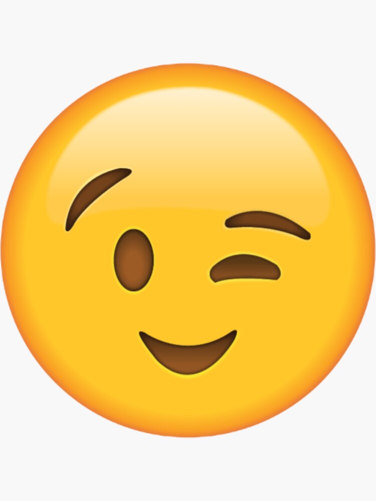 "Winking Emoji" Sticker for Sale by EliasBNSA | Redbubble