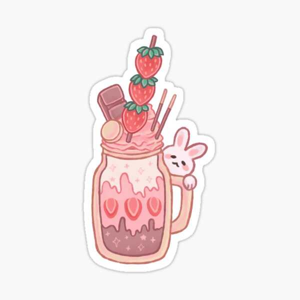 "Milkshake Bunny" Sticker for Sale by danipui | Redbubble