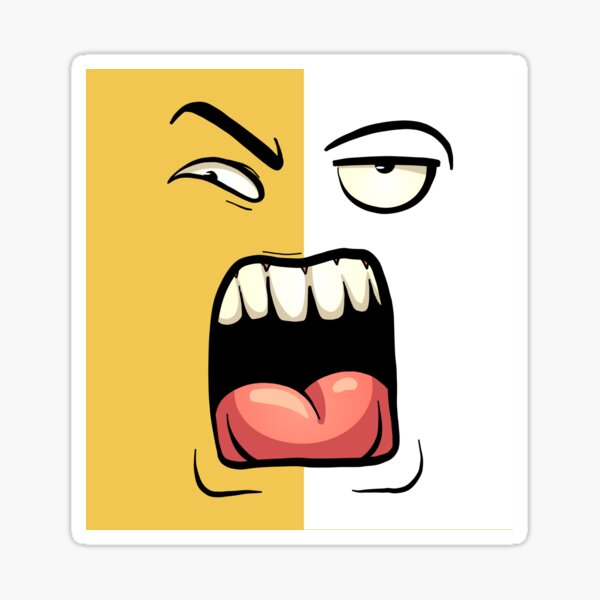 "two half face" Sticker for Sale by HichemHali | Redbubble
