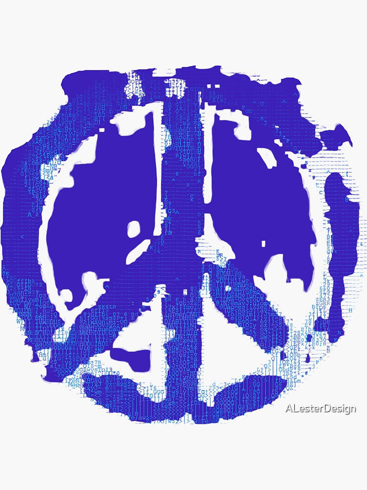 "Grunge Distressed Purple CND Symbol of Peace Sign" Sticker for Sale by ...