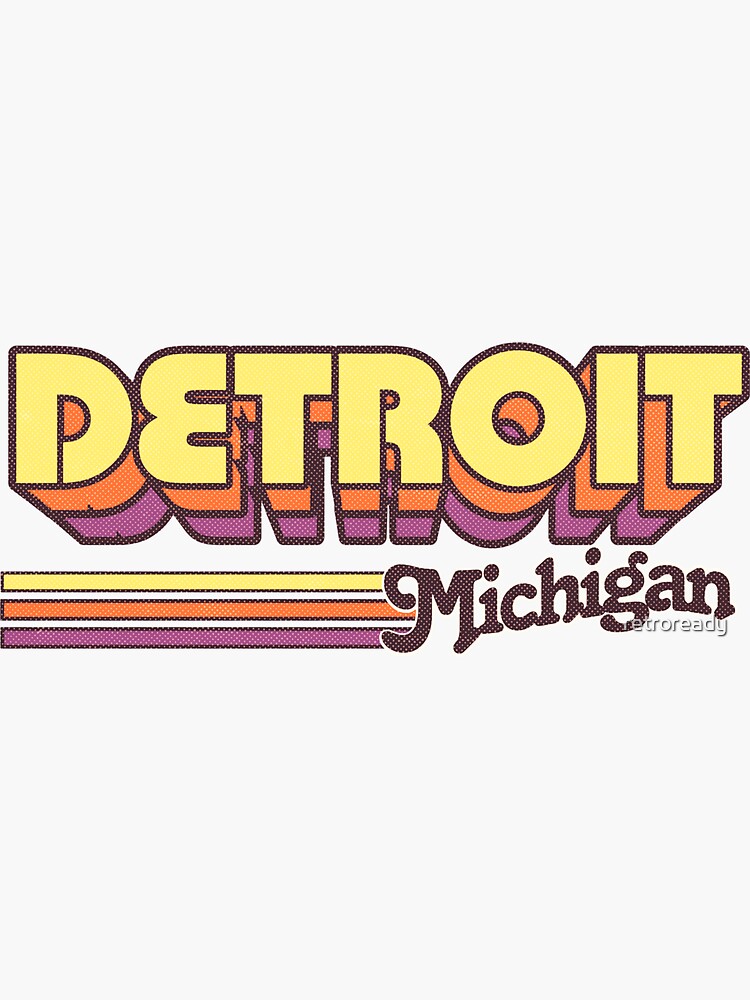 "Detroit, MI | City Stripes" Sticker for Sale by retroready | Redbubble
