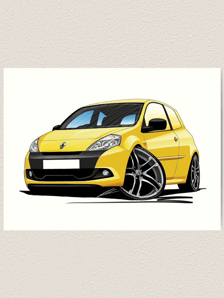 "RenaultSport Clio III 200 Yellow" Art Print for Sale by yeomanscarart ...
