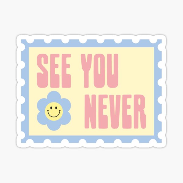 "See You Never Post Stamp " Sticker for Sale by ericamcmillann | Redbubble