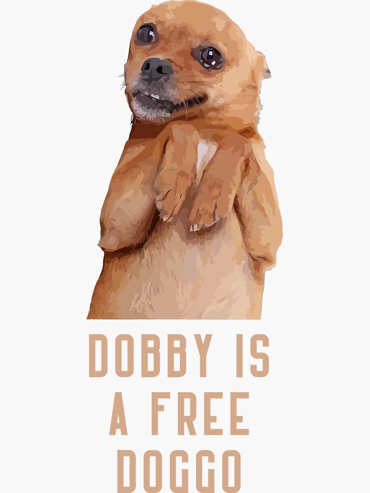 "Dobby is a Free Doggo" Sticker for Sale by Cilibertis | Redbubble