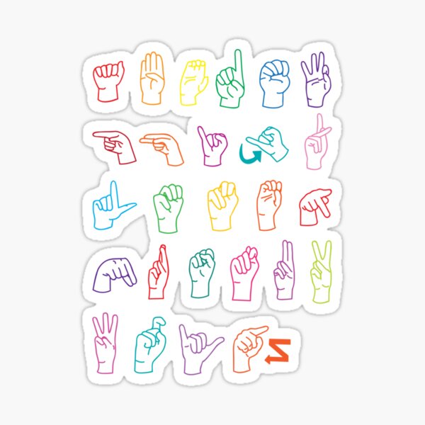 "American Sign Language (ASL) Alphabet " Sticker for Sale by Letison11 ...