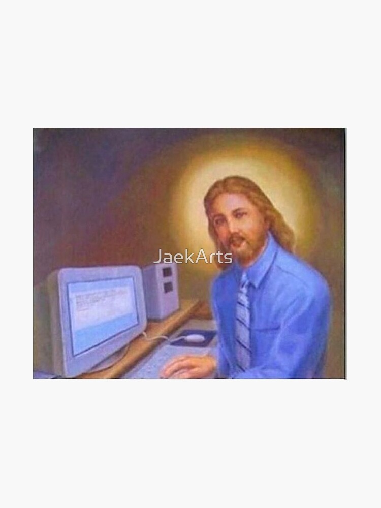 "Jesus Office working" Sticker for Sale by JaekArts | Redbubble