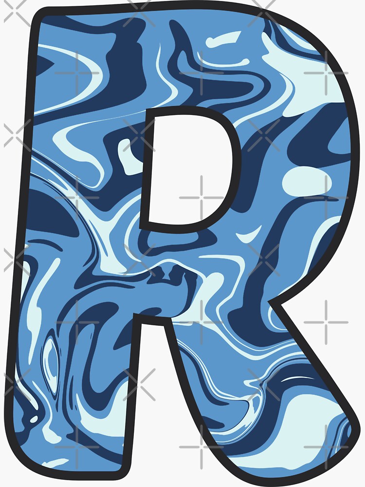"R - Blue Marble Alphabet Letter" Sticker for Sale by Emmyteddy | Redbubble