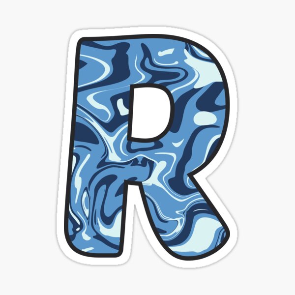 "R - Blue Marble Alphabet Letter" Sticker for Sale by Emmyteddy | Redbubble