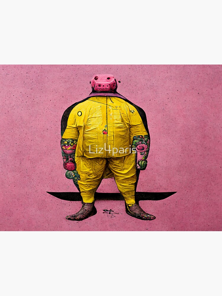 "The fat pig man in his yellow onesie" Sticker for Sale by Liz4paris ...
