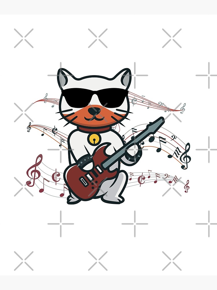 "Cute Rocker Cat" Poster for Sale by HappyLifeCreate | Redbubble