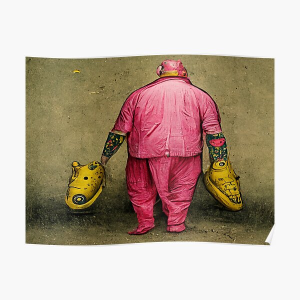 "Carrying his crocs" Poster for Sale by Liz4paris | Redbubble